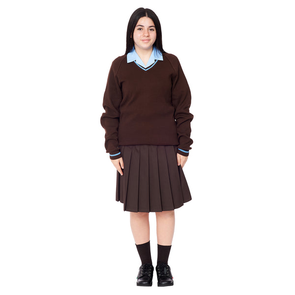 NLCS Brown Pleated Skirt